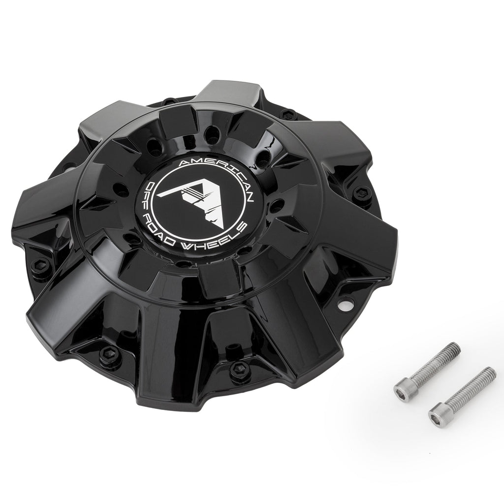 American Off-Road Black Center Cap Black Logo – American Off-Road Wheels