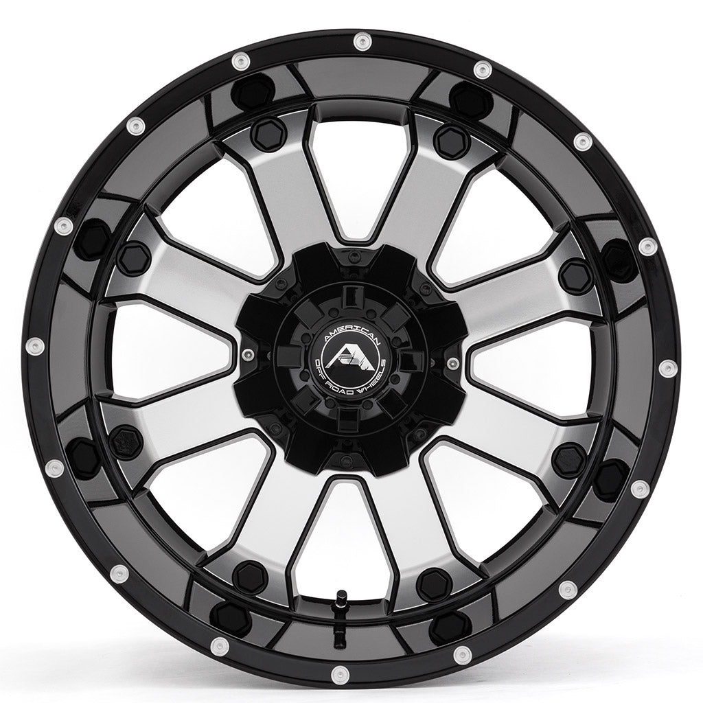 A108 Black Machined – American Off-Road Wheels